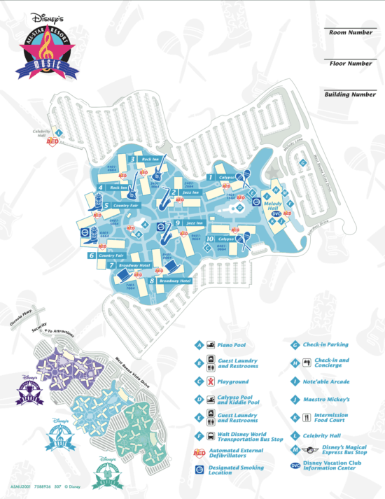 All-Star Music Resort Map • WDW Vacation Tips
