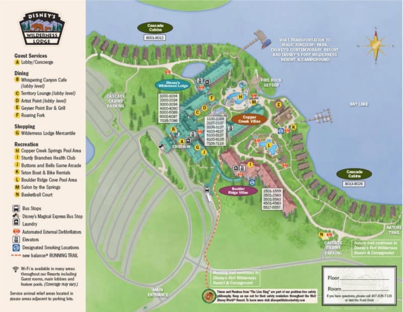 Wilderness Lodge Resort Map - WDW Vacation Tips